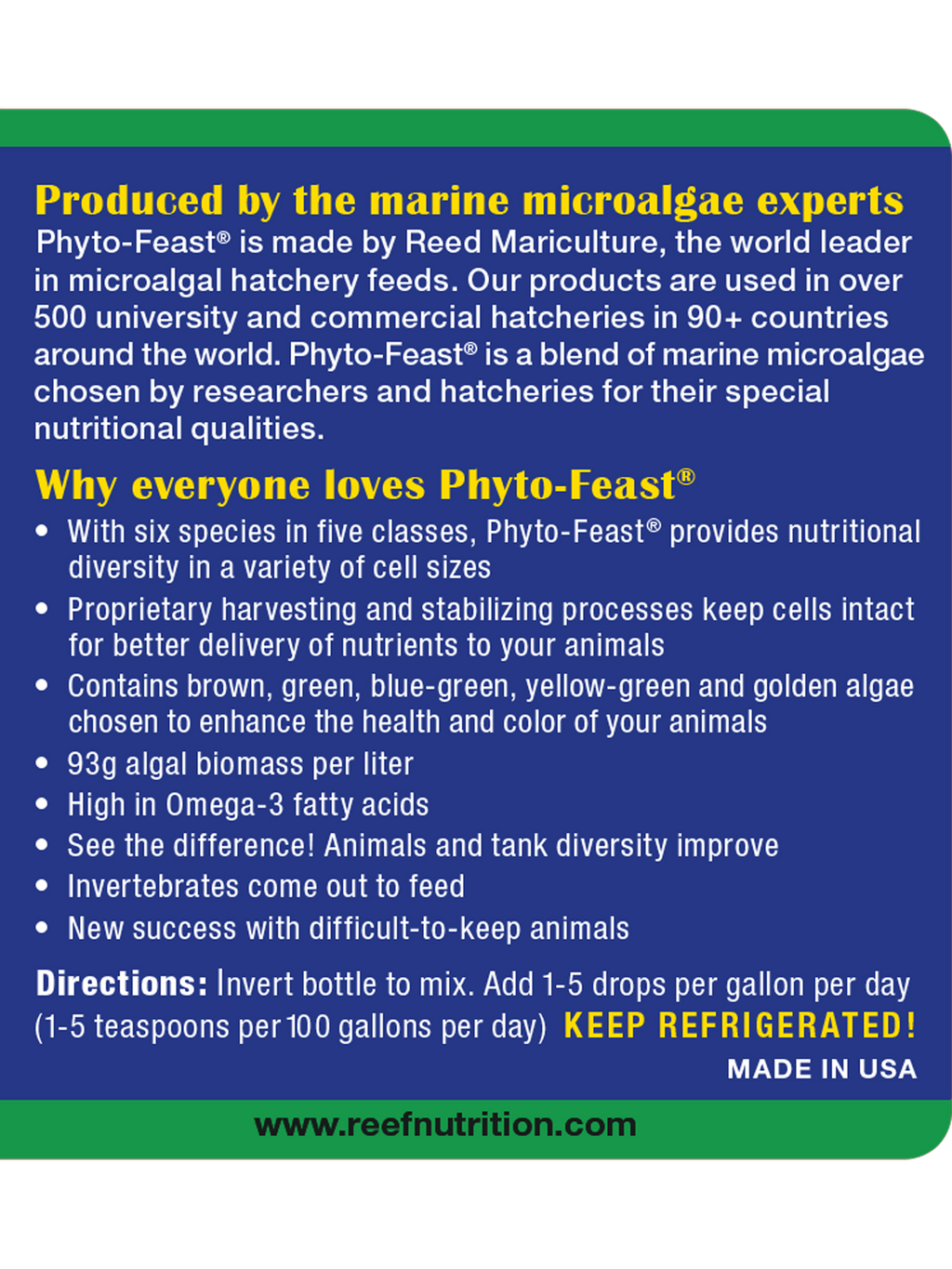 Phyto-Feast® | Phytoplankton Food for Corals | Live Aquarium Food ...