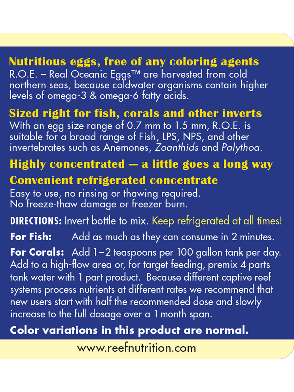 ROE™ Real Oceanic Eggs | Anemone Food | Marine Fish Eggs | Food for ...