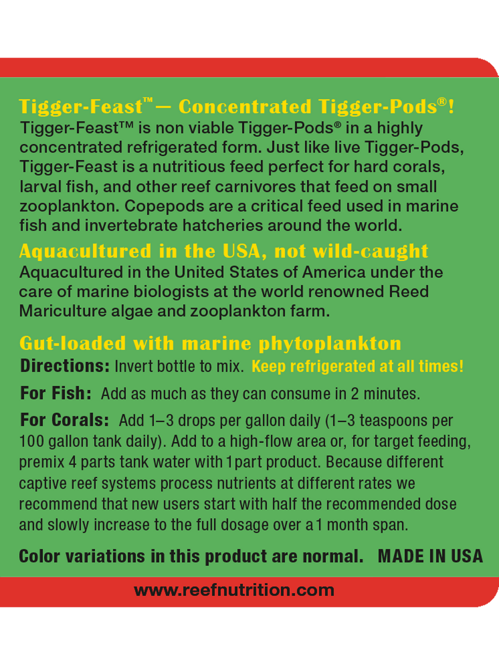 Tigger Feast™ | Copepods for Sale | Reef Nutrition Pods